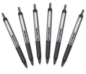 pilot precise v7 rt retractable rolling ball pens, fine point, black ink, 6 pack