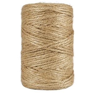 shintop 328 feet 3mm thick natural jute twine, 3ply heavy duty industrial packing materials string brown garden twine for arts, crafts and gift wrapping