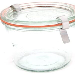 Weck 741 - 0.25 Liter Mold Jars with Lids - 6 Rings and 12 Clamps