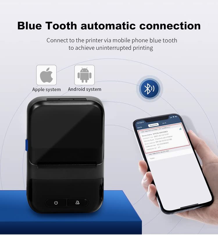 Barcode Thermal Printer Bluetooth 58mm bar Code Label Wireless Portable Handheld Thermal Label Printer 2 inch Free APP iOS Android PC