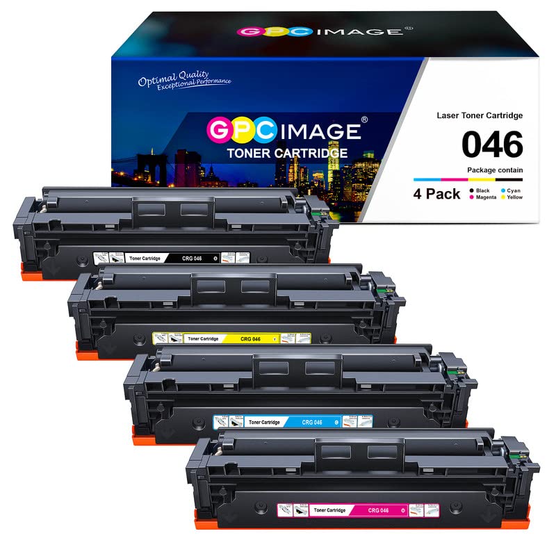 GPC Image Compatible Toner Cartridge Replacement for Canon 046 046H CRG-046 for Color ImageCLASS MF733Cdw MF731Cdw MF735Cdw LBP654Cdw Printer Tray (Black, Cyan, Magenta, Yellow)