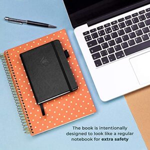 Clever Fox Password Book with tabs. Internet Address and Password Organizer Logbook with alphabetical tabs. Small Pocket Size Password Keeper Journal Notebook for Computer & Website Logins (Black)