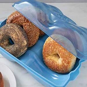 Bagel Fresh Container (1 Count, Holds 6) Fresh Bagel Keeper & Airtight Container for Bread Storage - Bagel Saver Container - Eco Friendly, Reusable Bagel Storage Container