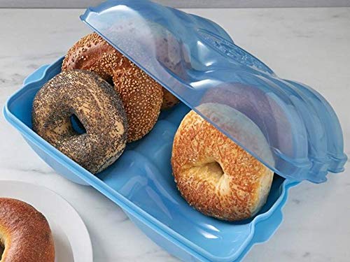 Bagel Fresh Container (1 Count, Holds 6) Fresh Bagel Keeper & Airtight Container for Bread Storage - Bagel Saver Container - Eco Friendly, Reusable Bagel Storage Container