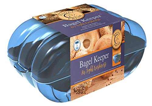 Bagel Fresh Container (1 Count, Holds 6) Fresh Bagel Keeper & Airtight Container for Bread Storage - Bagel Saver Container - Eco Friendly, Reusable Bagel Storage Container