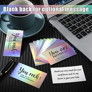 180 Pieces Appreciation Cards You Are Awesome Cards Reflective Holographic Silver Thank You Note Cards Recognition Postcards for Employees, Volunteers, Nurses, Doctor, Teachers, Students, 2 x 3.6 Inch