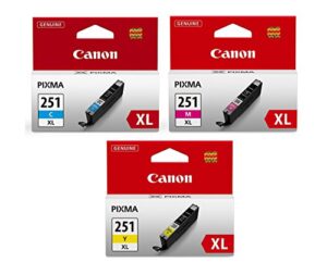 canon cli-251xl cyan, magenta, yellow color ink catridge set – cli251xl cmy set