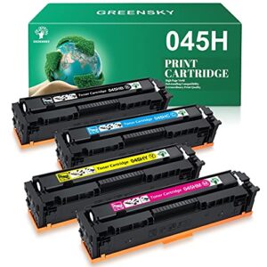 greensky compatible toner cartridges replacement for canon crg 045 045h color imageclass mf634cdw mf634 634c mf632cdw mf633cdw mf632c mf632 lbp612cdw lbp613cdw lbp612c lbp612 laser printer (4 pack)