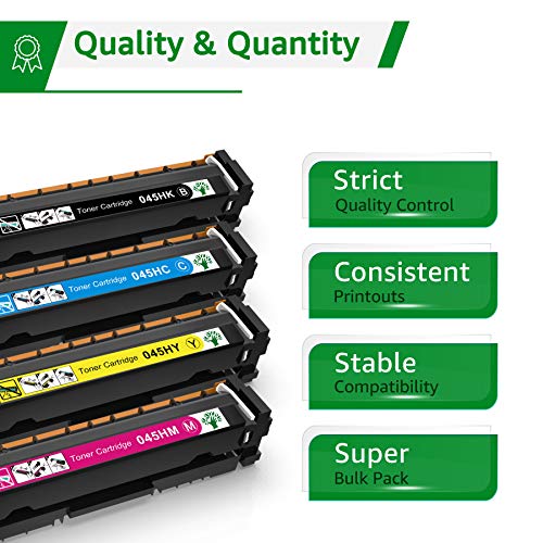 GREENSKY Compatible Toner Cartridges Replacement for Canon CRG 045 045H Color ImageCLASS MF634Cdw MF634 634C MF632Cdw MF633Cdw MF632C MF632 LBP612Cdw LBP613Cdw LBP612C LBP612 Laser Printer (4 Pack)