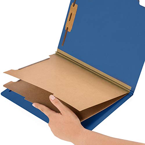 10 Dark Blue Classification Folders - 2 Divider - 2 Inch Tyvek Expansions - Durable 2 Prongs Designed to Organize Standard Medical Files, Law Client Files - Letter Size, Dark Blue, 10 Pack