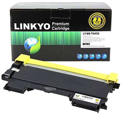 LINKYO Compatible Toner Cartridge Replacement for Brother TN450 TN-450 TN420 (Black, High Yield)