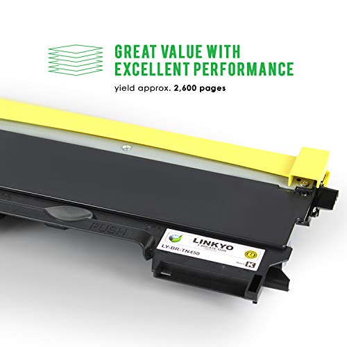 LINKYO Compatible Toner Cartridge Replacement for Brother TN450 TN-450 TN420 (Black, High Yield)