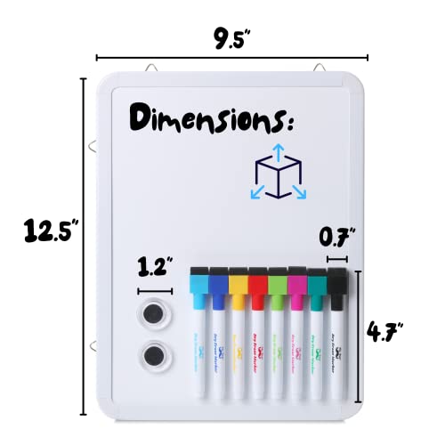 Mr. Pen- Dry Erase Whiteboard, 12.5" X 9.5", Small White Board, Dry Erase Board, Whiteboard with 8 Dry Erase Markers, Small Dry Erase Board, Whiteboard, White Board Dry Erase, Magnetic Dry Erase Board