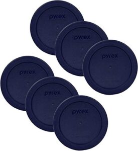 pyrex blue 2 cup round storage cover #7200-pc for glass bowls 6-pack