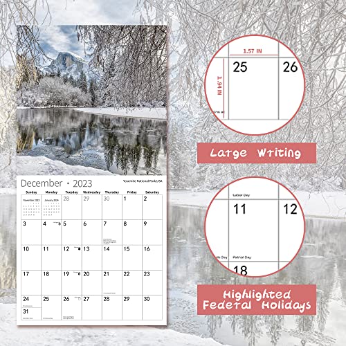 2023 Wall Calendar ,14 Monthly Wall Calendar NATIONAL PARKS Nov. 2022 - Dec. 2023, 12" x 24" Opened,Full Page Months Thick & Sturdy Paper for Gift Calendar Organizing & Planning