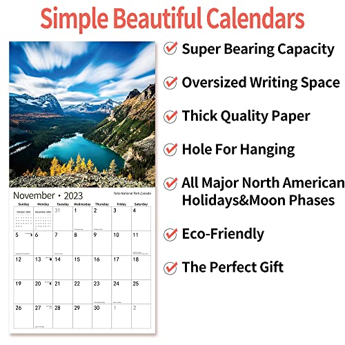 2023 Wall Calendar ,14 Monthly Wall Calendar NATIONAL PARKS Nov. 2022 - Dec. 2023, 12" x 24" Opened,Full Page Months Thick & Sturdy Paper for Gift Calendar Organizing & Planning