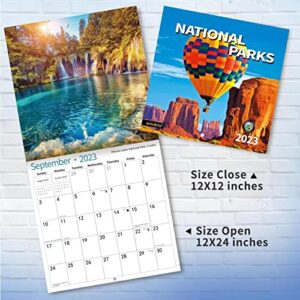 2023 Wall Calendar ,14 Monthly Wall Calendar NATIONAL PARKS Nov. 2022 - Dec. 2023, 12" x 24" Opened,Full Page Months Thick & Sturdy Paper for Gift Calendar Organizing & Planning