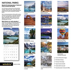 2023 Wall Calendar ,14 Monthly Wall Calendar NATIONAL PARKS Nov. 2022 - Dec. 2023, 12" x 24" Opened,Full Page Months Thick & Sturdy Paper for Gift Calendar Organizing & Planning