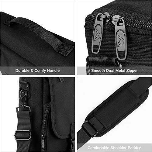 Messenger Bag for Men, Women Briefcases Lightweight Men's Laptop Bag 15.6 inch Water Resistant Crossbody School Satchel Bags for Boys Computer Work Office Bag with Shoulder Strap, Black