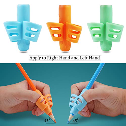 Pencil Grips, DMFLY Pencil Grips for Kids Handwriting, Children Pen Writing Aid Grip Set Posture Correction Tool for Kids Preschoolers Children, Hollow Ventilation Design, 3 Pack