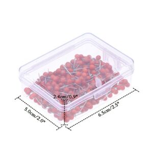 Map Tacks Push Pins Small Size 300 Packs (Red, 1/8 Inch)