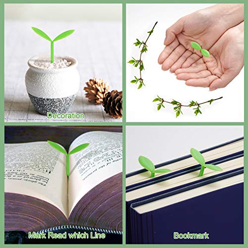 Sprout Little Green Bookmarks Silicone Grass Buds Creative Green Bookmarks, Gifts for Book Lovers Reading, Set of 8