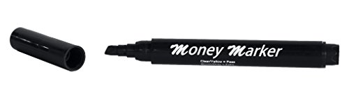 Money Marker (12 Counterfeit Pens) - Counterfeit Bill Detector Pen with Upgraded Chisel Tip - Detects Fake Counterfit Bills, Universal Currency Detectors Pack