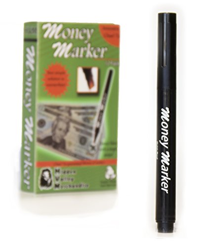 Money Marker (12 Counterfeit Pens) - Counterfeit Bill Detector Pen with Upgraded Chisel Tip - Detects Fake Counterfit Bills, Universal Currency Detectors Pack