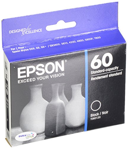 EPSON T060 DURABrite Ultra -Ink Standard Capacity Black -Cartridge (T060120-S) for select Epson Stylus Printers