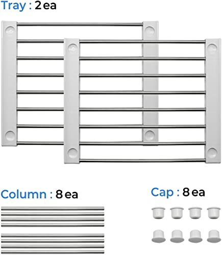 Carrotez Stackable Pantry Cabinet Organizer Set of 2, Pantry Organization and Storage, Cabinet organizers and Storage, Pantry Storage Shelf Organizer, Kitchen Cabinet Organizer, White 9.8 x 7.8 x 6.1"