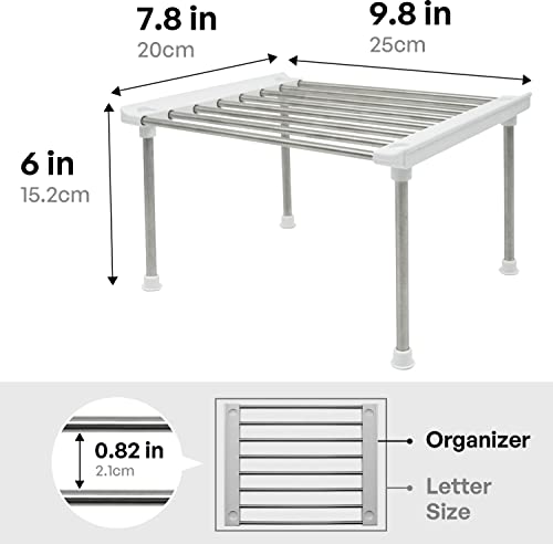 Carrotez Stackable Pantry Cabinet Organizer Set of 2, Pantry Organization and Storage, Cabinet organizers and Storage, Pantry Storage Shelf Organizer, Kitchen Cabinet Organizer, White 9.8 x 7.8 x 6.1"