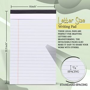 Emraw White Jr. Perforated Edge Legal Ruled Universal 50 Sheets Letter Writing Pad- 50 Ct. 5" x 8" inch (Pack of 6)