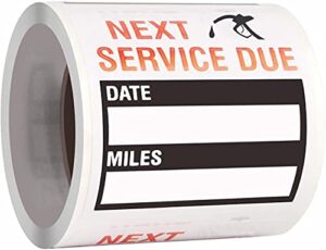 100 pieces oil change stickers，service reminder labels, auto maintenance service due reminder stickers labels，2 x 2 inch, 1 roll (black)