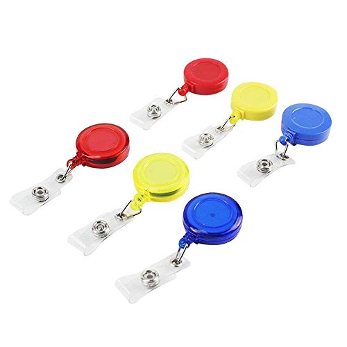 SHAN RUI 20pcs Retractable Badge Holder Reels with Clip for Name Card Key Card, 20 Colors