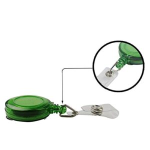 SHAN RUI 20pcs Retractable Badge Holder Reels with Clip for Name Card Key Card, 20 Colors