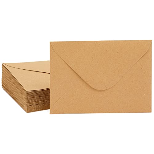 4x6 Kraft Paper Envelopes for Invitations, Baby Shower, Birthday Party, Wedding, Brown A6 (50 Pack)