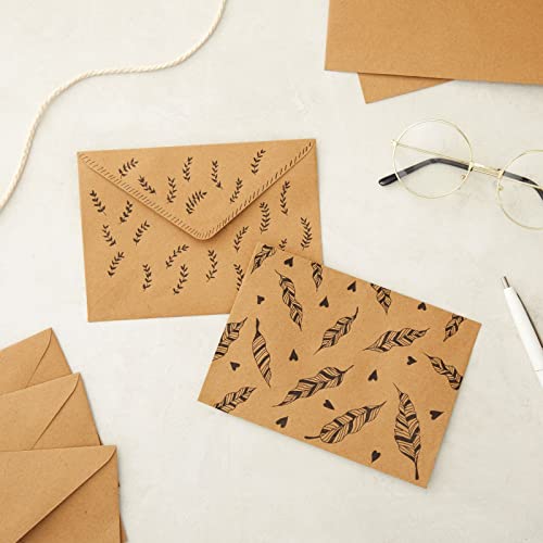 4x6 Kraft Paper Envelopes for Invitations, Baby Shower, Birthday Party, Wedding, Brown A6 (50 Pack)