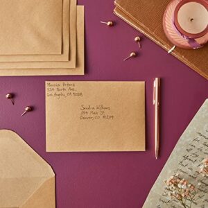 4x6 Kraft Paper Envelopes for Invitations, Baby Shower, Birthday Party, Wedding, Brown A6 (50 Pack)