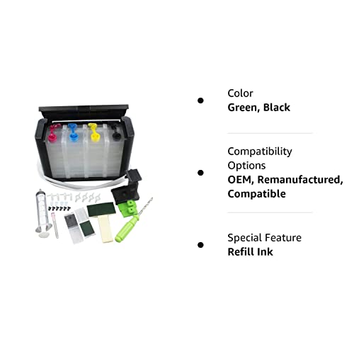 UPink Continuous Ink Supply System CISS Ink Tank DIY Kits Compatible for HP 21 22 60XL 61XL 62XL 63XL 64XL 65XL 92XL 94XL 901XL 56XL 57XL 58XL 650XL 652XL Ink Cartridge