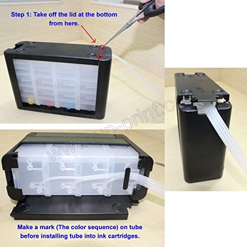 UPink Continuous Ink Supply System CISS Ink Tank DIY Kits Compatible for HP 21 22 60XL 61XL 62XL 63XL 64XL 65XL 92XL 94XL 901XL 56XL 57XL 58XL 650XL 652XL Ink Cartridge