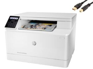 hp laserjet pro mfp m182nw wireless all-in-one laser printer, print scan copy fax, 17ppm, 600x600dpi, 150-sheet, 2-line lcd with numeric keypad, white, durlyfish