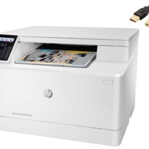 HP Laserjet Pro MFP M182nw Wireless All-in-One Laser Printer, Print Scan Copy Fax, 17ppm, 600x600DPI, 150-Sheet, 2-Line LCD with Numeric keypad, White, Durlyfish