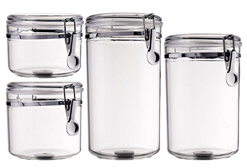 Bellemain 4 Piece Airtight Acrylic Canister Set, Food Storage Container