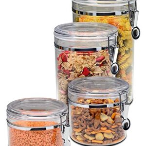 Bellemain 4 Piece Airtight Acrylic Canister Set, Food Storage Container