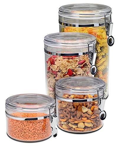 Bellemain 4 Piece Airtight Acrylic Canister Set, Food Storage Container