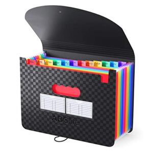 abc life accordian file organizer 13 pockets,expanding file folder/portable a4 letter size filling box, expandable desktop accordion folder, plastic paper document coupon organizer with colored labels