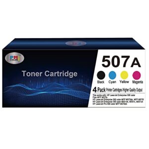 hp 507a black,cyan,yellow,magenta toner cartridge （4 pack） works with hp laserjet enterprise 500 color m551, hp laserjet enterprise 500 color mfp m575, hp laserjet pro 500 color mfp m570 series