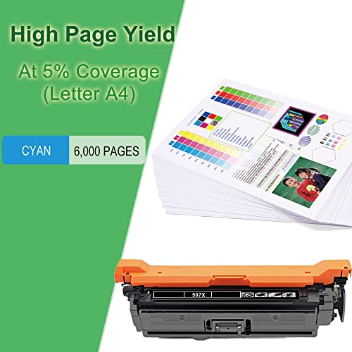 HP 507A Black,Cyan,Yellow,Magenta Toner Cartridge （4 Pack） Works with HP Laserjet Enterprise 500 Color M551, HP Laserjet Enterprise 500 Color MFP M575, HP Laserjet Pro 500 Color MFP M570 Series