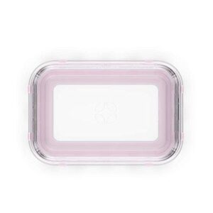 Ello DuraGlass Glass Food Storage Containers - Meal Prep Container with Silicone Sleeve and Airtight Durable Tritan Lid, 1.75 Cup, Cashmere Pink