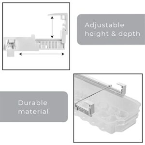 Smart Design Adjustable Sliding Pull Out Egg Drawer - Holds 18 Eggs - BPA Free - Fridge Bin, Refrigerator Holder Box, Clear Plastic Freezer Container, Food Storage Shelf, Organizer Tray - Clear